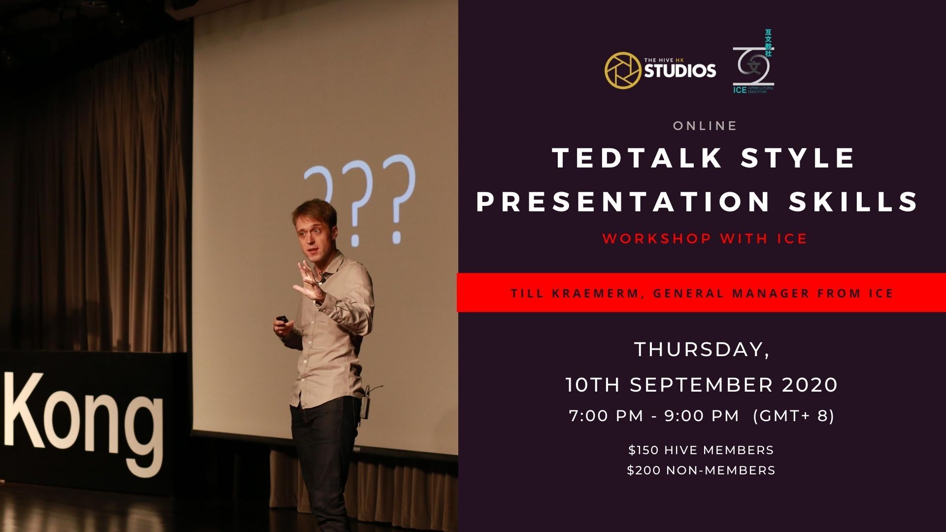 Online TED Talk Style Presentation Skills Workshop With ICE The Hive 